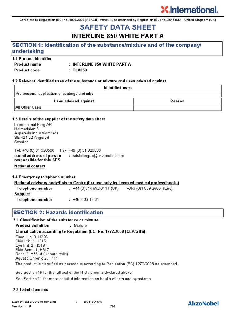Interline 850 TLA850 Part A | PDF | Waste | Personal Protective Equipment