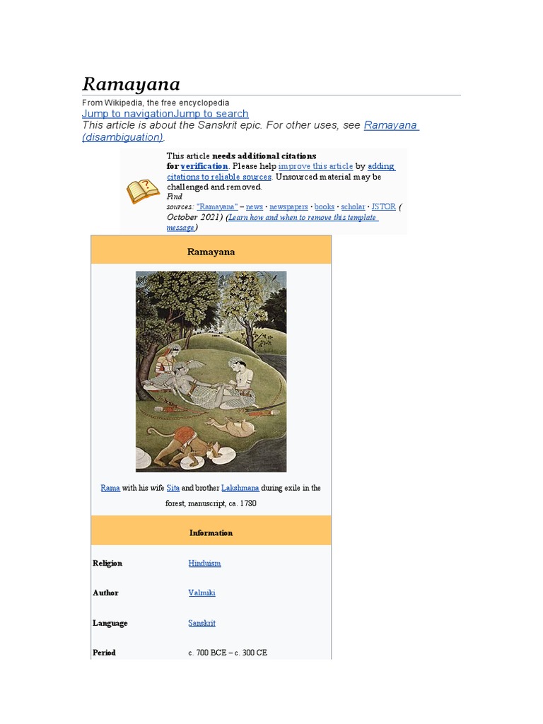 Ramayana | PDF | Ramayana | Sita