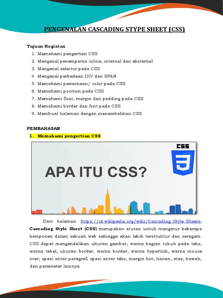 Pengenalan CSS: Inline, Internal, Eksternal | PDF | Komputer