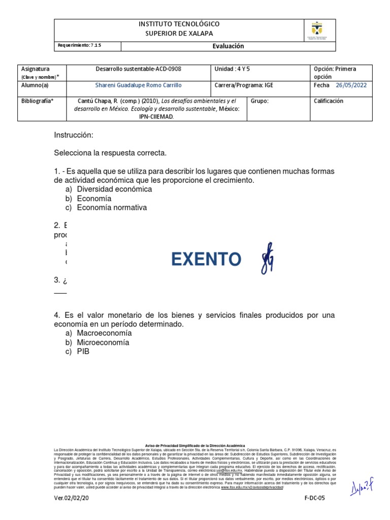Ds Unidad 4 - Examen Firmado (Exento) | PDF | Privacidad | Internet