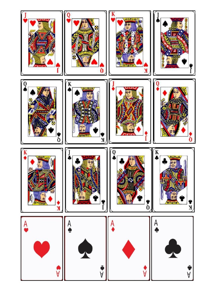 16 Cartas Poker para Imprimir | PDF