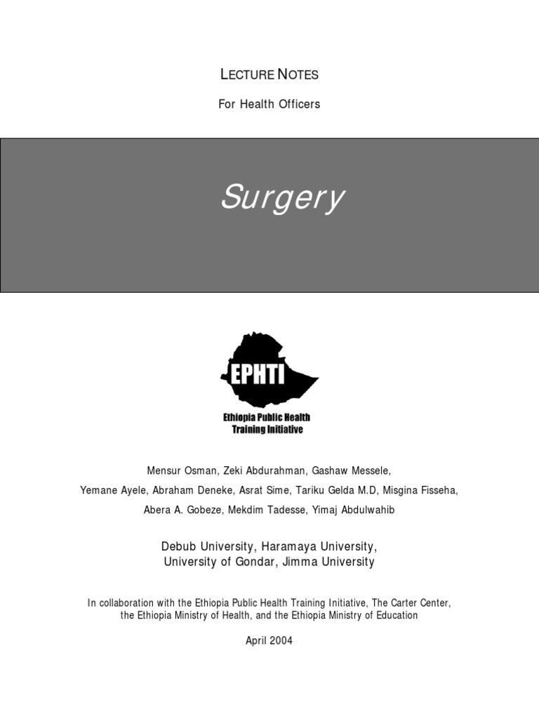 Surgery Lecture Notes | PDF | Shock (Circulatory) | Potassium