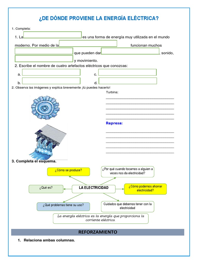 Ficha de Ciencia y Tecnología 27-10 ¿De Dónde Proviene La Energía ...