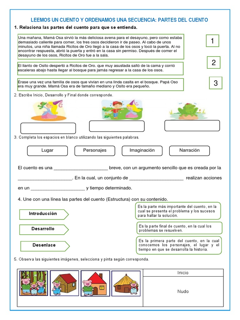 Ordenando la secuencia de un cuento: Los tres hermanos y la varita de ...