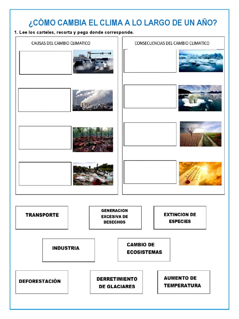 Ficha de Ciencia y Tecnología 22-09 ¿Cómo Cambia El Clima A Lo Largo de ...