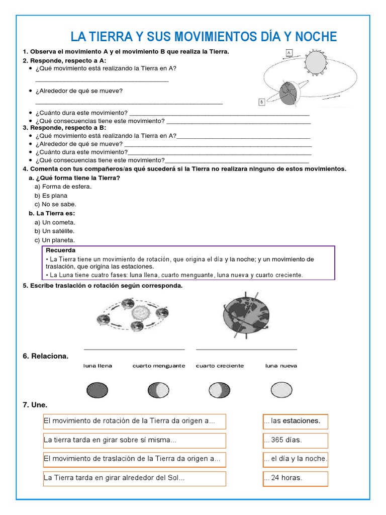 Movimientos de la Tierra: Rotación y Traslación | PDF
