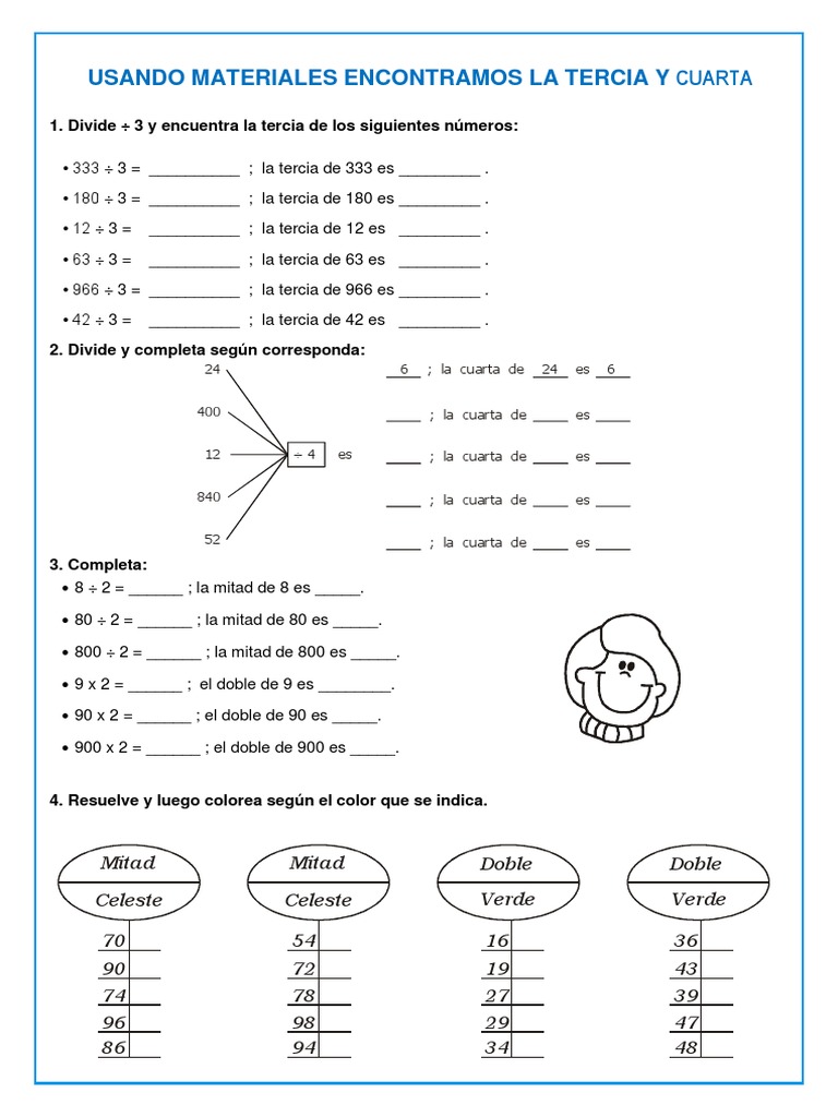 Ficha de Matemática 08-09 Usando Materiales Encontramos La Tercia y ...