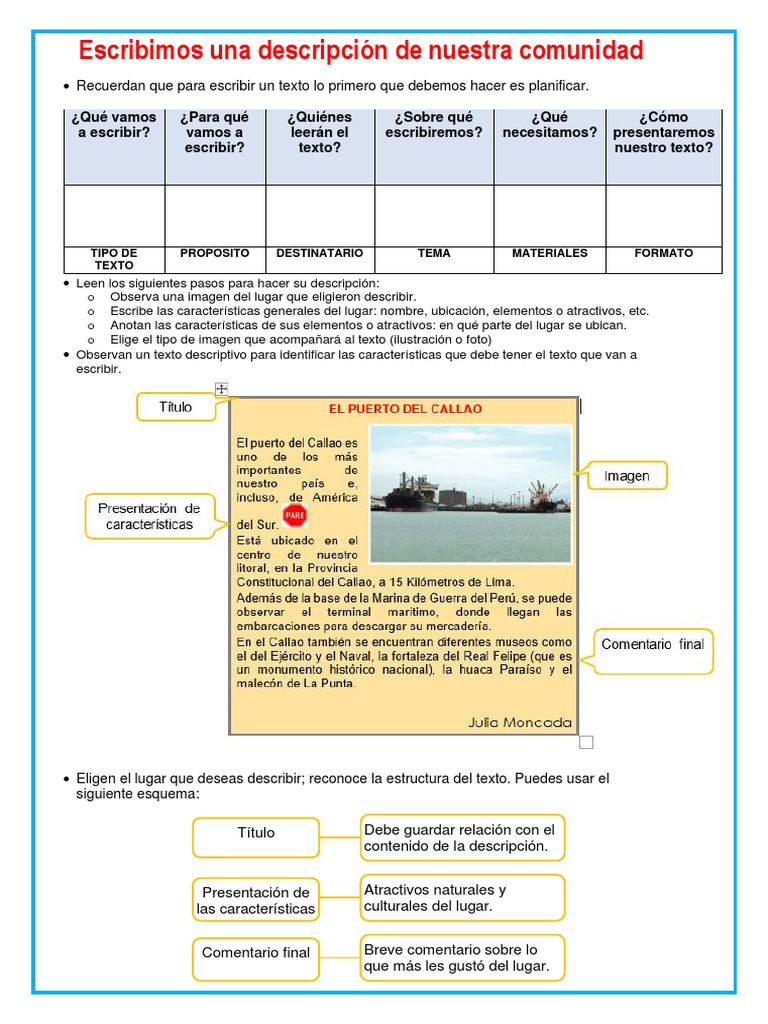 Guía para Describir Mi Comunidad | PDF