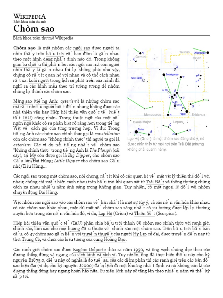 Chòm sao - Wikipedia tiếng Việt | PDF