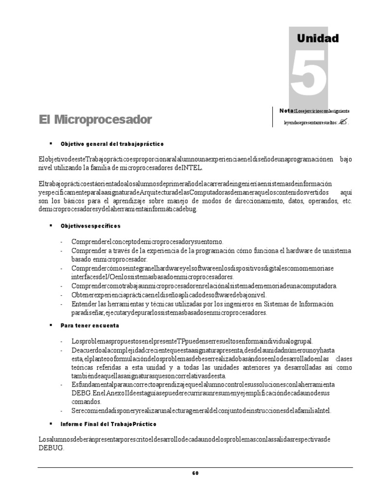 Introducción al microprocesador: objetivos y conceptos básicos | PDF ...