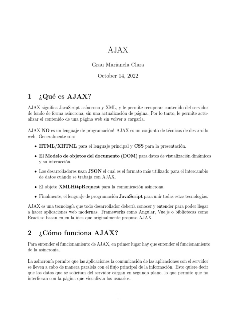 AJAX | PDF | Ajax (Programación) | Página web