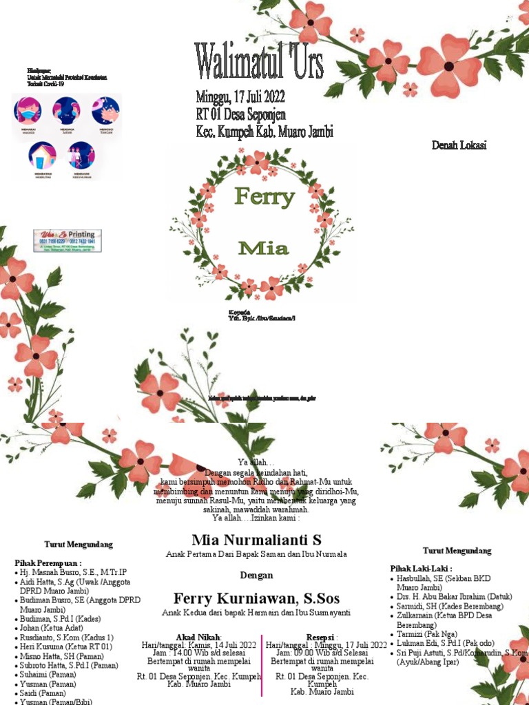 Undangan Feri Mia | PDF