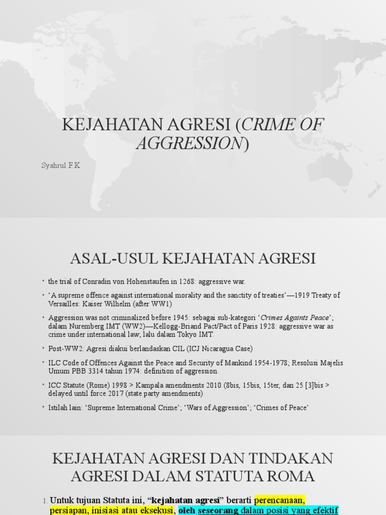 Definisi dan Contoh Kejahatan Agresi | PDF