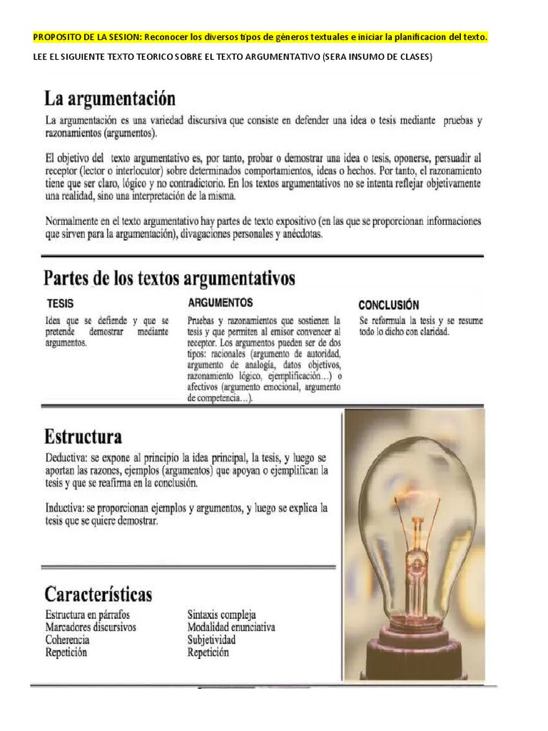 Teoria Del Texto Argumentativo | PDF | Artes del Lenguaje y ...