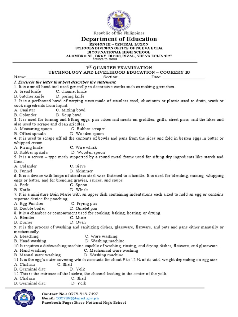 Cookery 10 Pdf Starch Foods