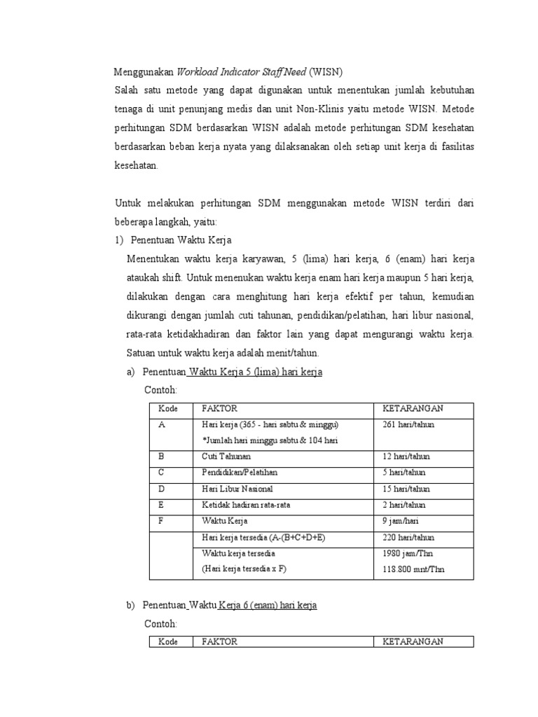 Formula Ketenagaan WISN | PDF | Pengelolaan Keuangan & Uang