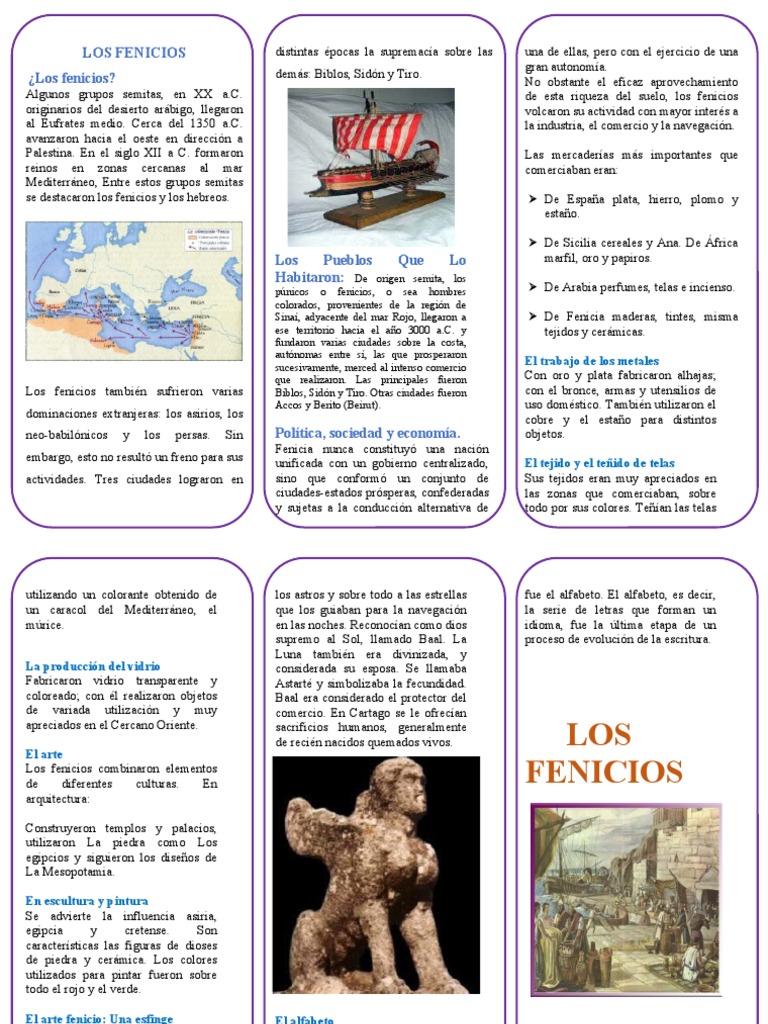 LOS FENICIOS Triptico | PDF | Fenicia