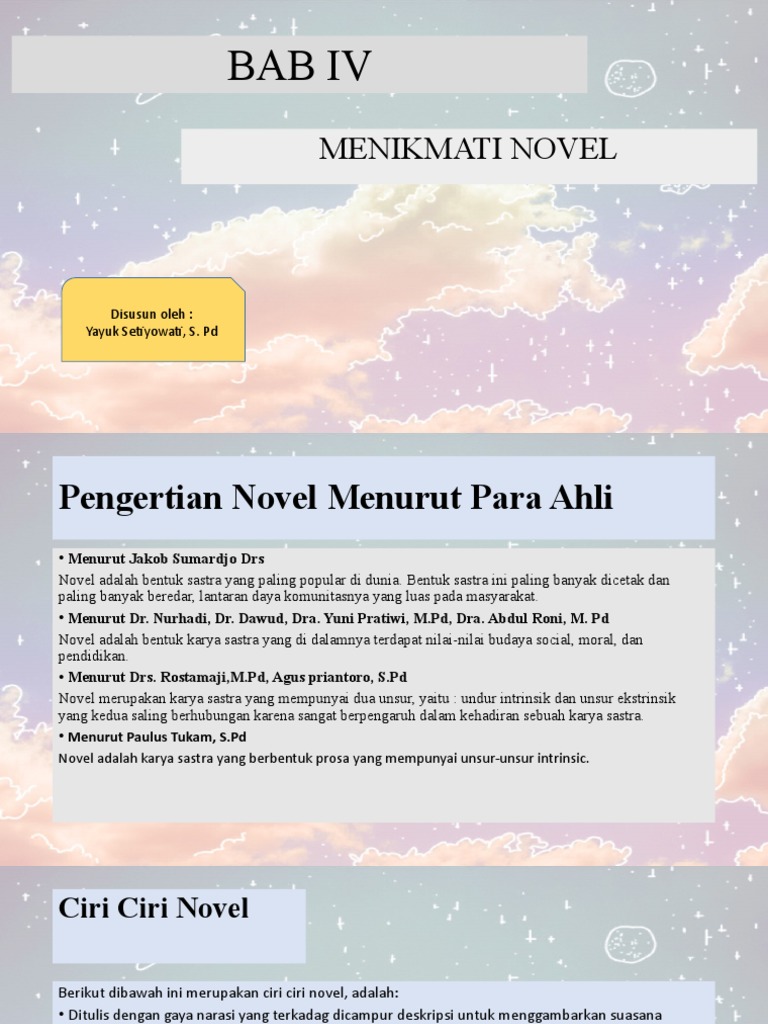 Bab IV Menikmati Novel - Indartanto Wahyu | PDF
