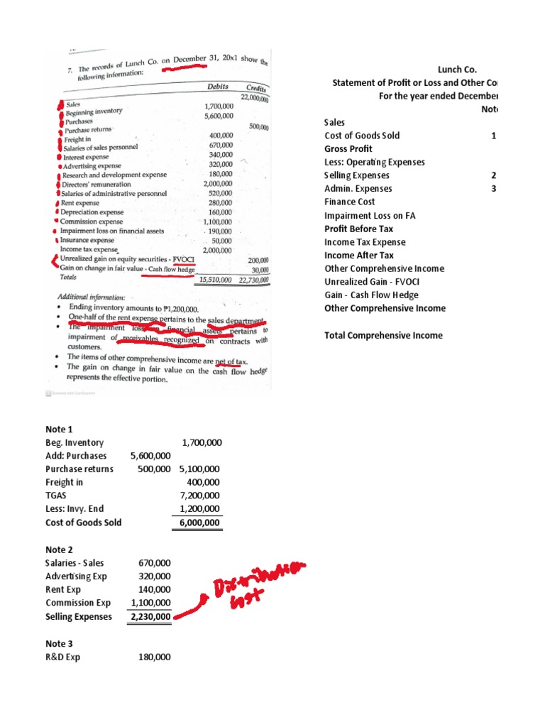 Income Statement Activity With Answers | PDF | Income | Cost Of Goods Sold