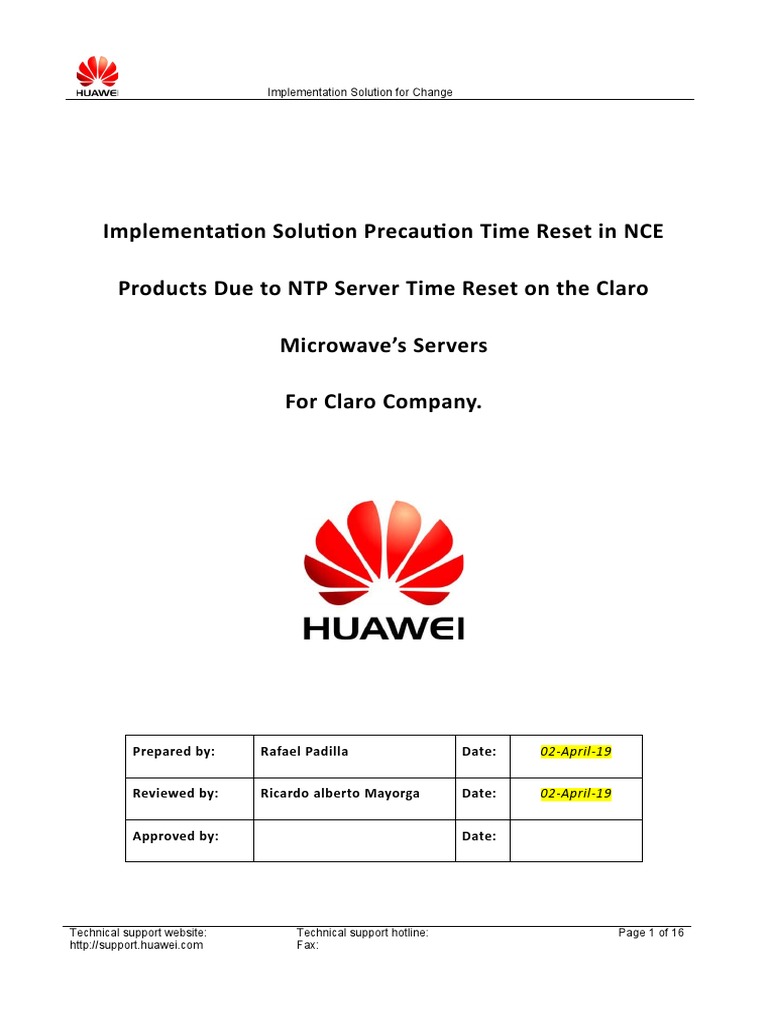 Implementation Solution Precaution Time Reset in NCE Products Due To NTP Server Time Reset | PDF ...