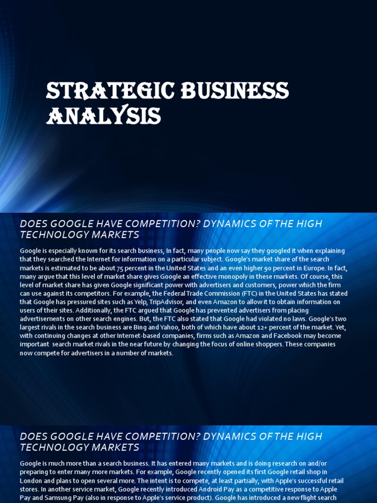 Navigating Complex Competitive Dynamics: An Analysis of Google's Multi ...