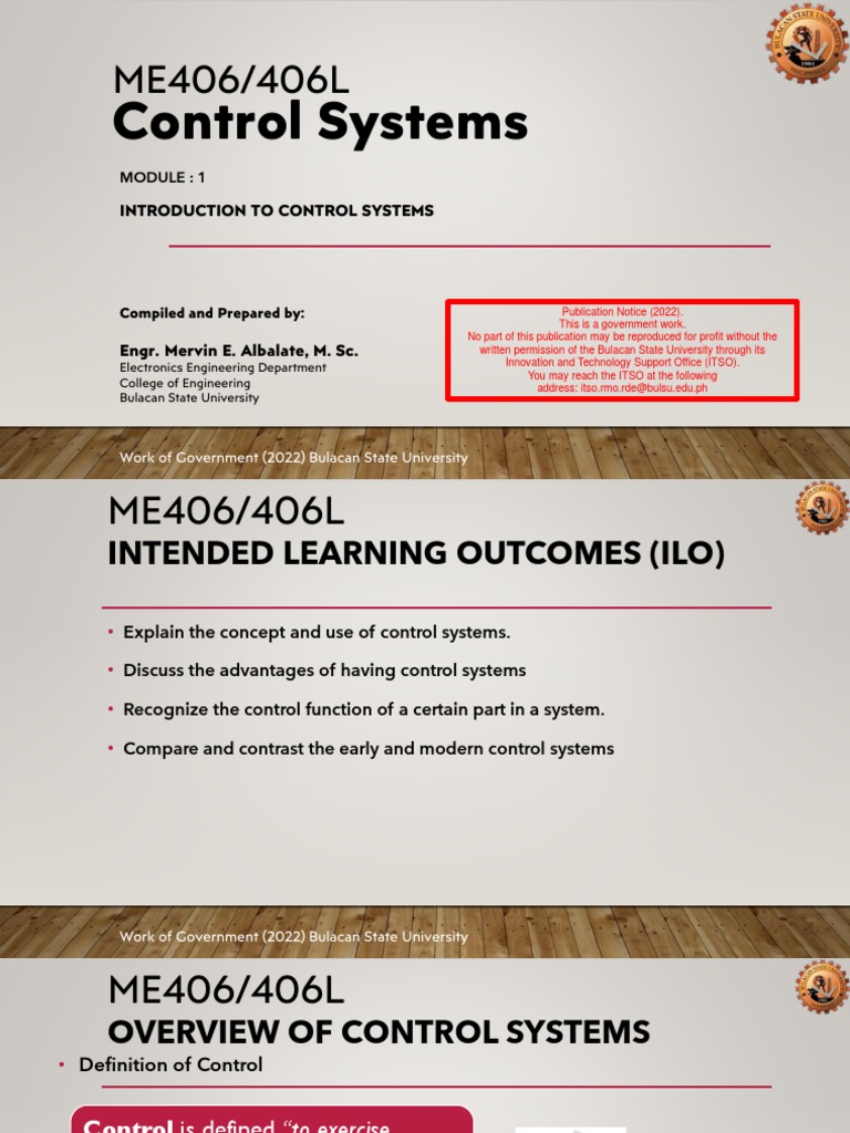 ME406 Mod 1 | PDF | Control Theory | System
