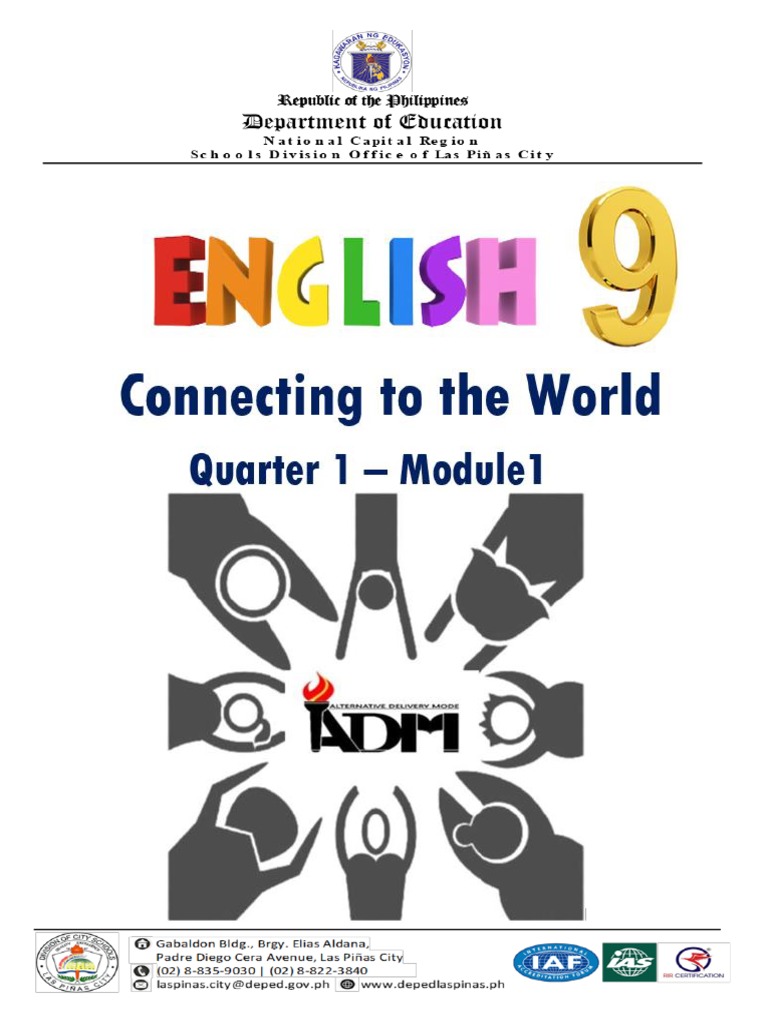 ENGLISH 9 ADM Q1 Module 1 | PDF | Grammar | Linguistics