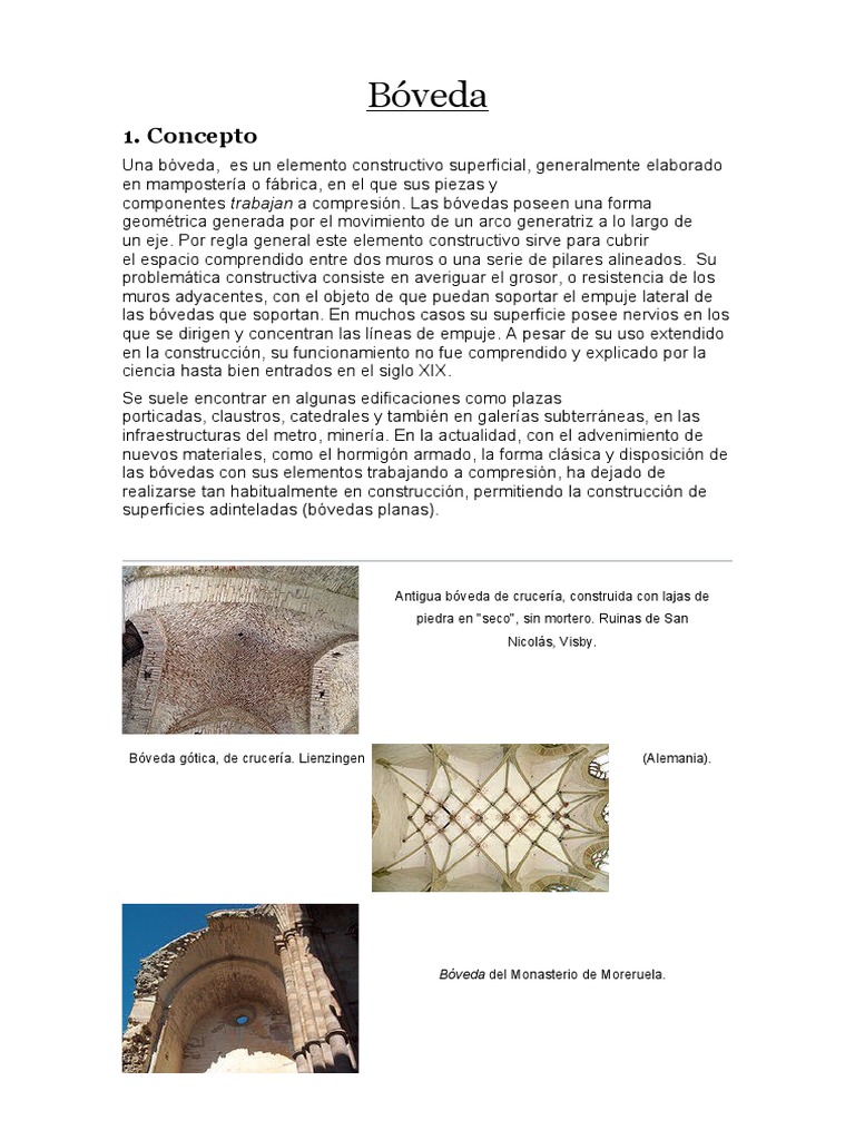 Bóveda | PDF | Bóveda (Arquitectura) | Construyendo tecnología