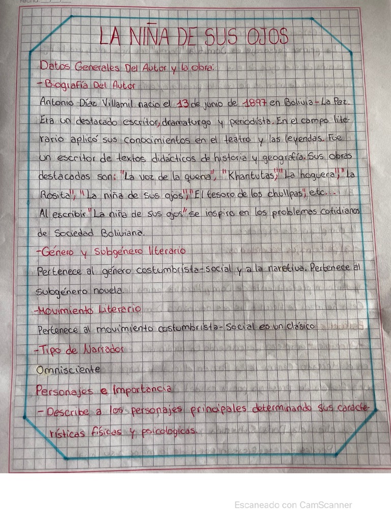Análisis de La Niña de Sus Ojos | PDF