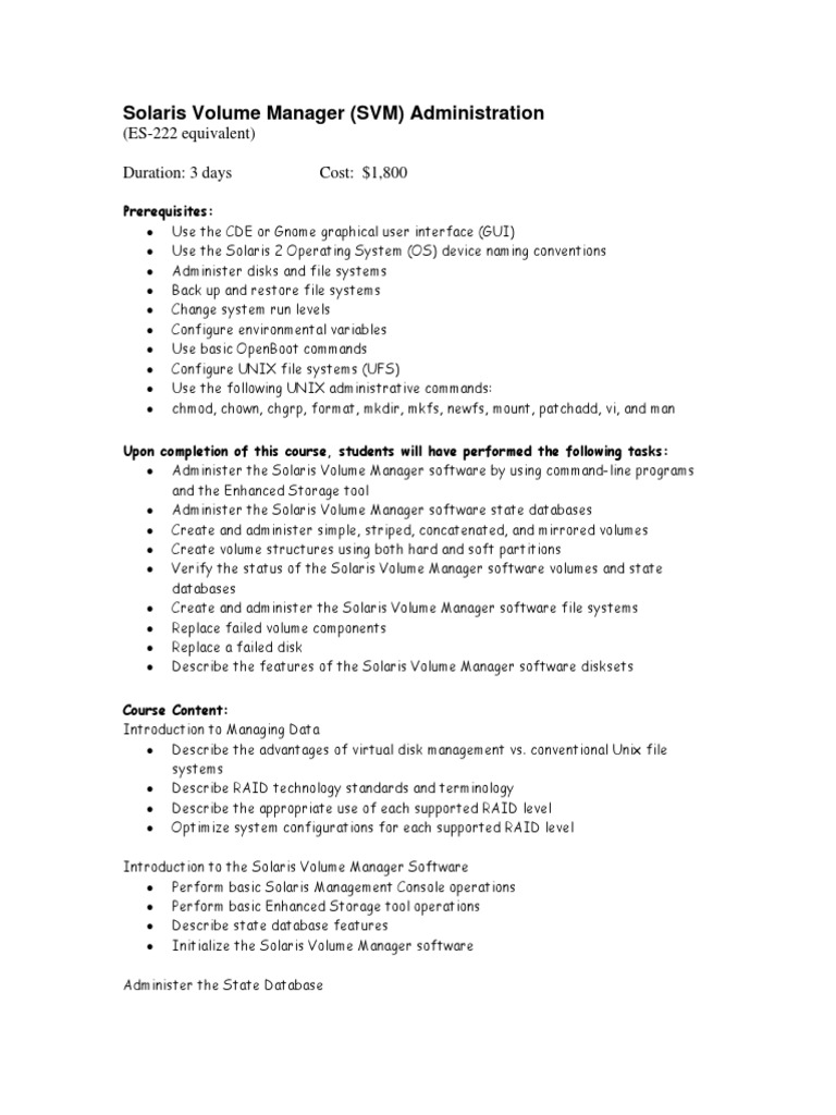 Solaris Volume Manager Administration | PDF | File System | Command Line Interface