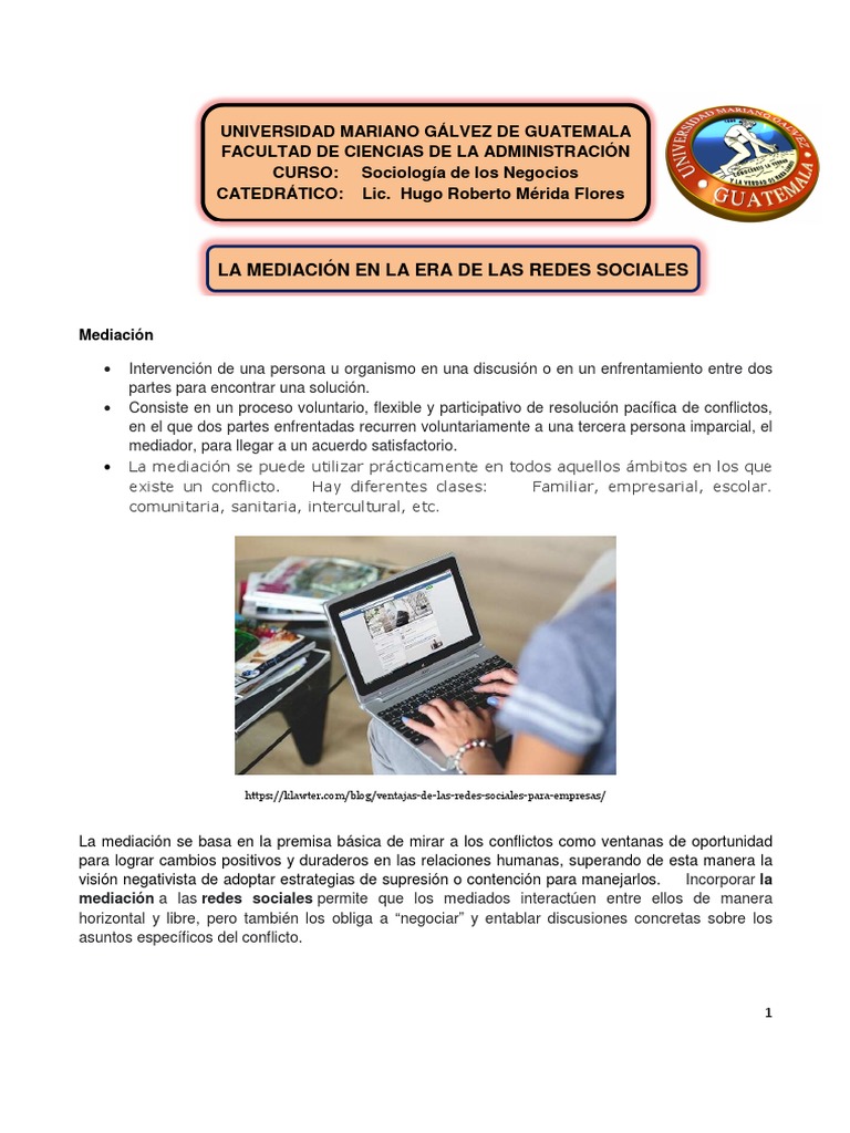 La Mediación en La Era de Las Redes Sociales | PDF | Servicio de redes sociales | Internet