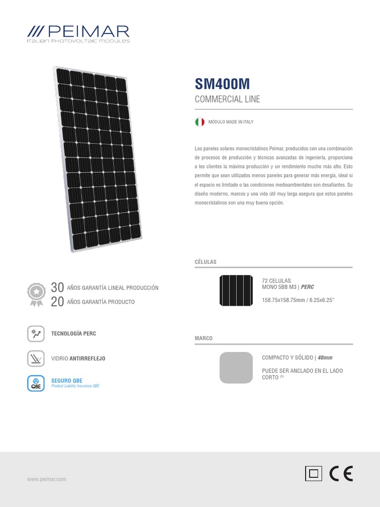 Panel de 400w | PDF | Panel solar | Cantidades fisicas