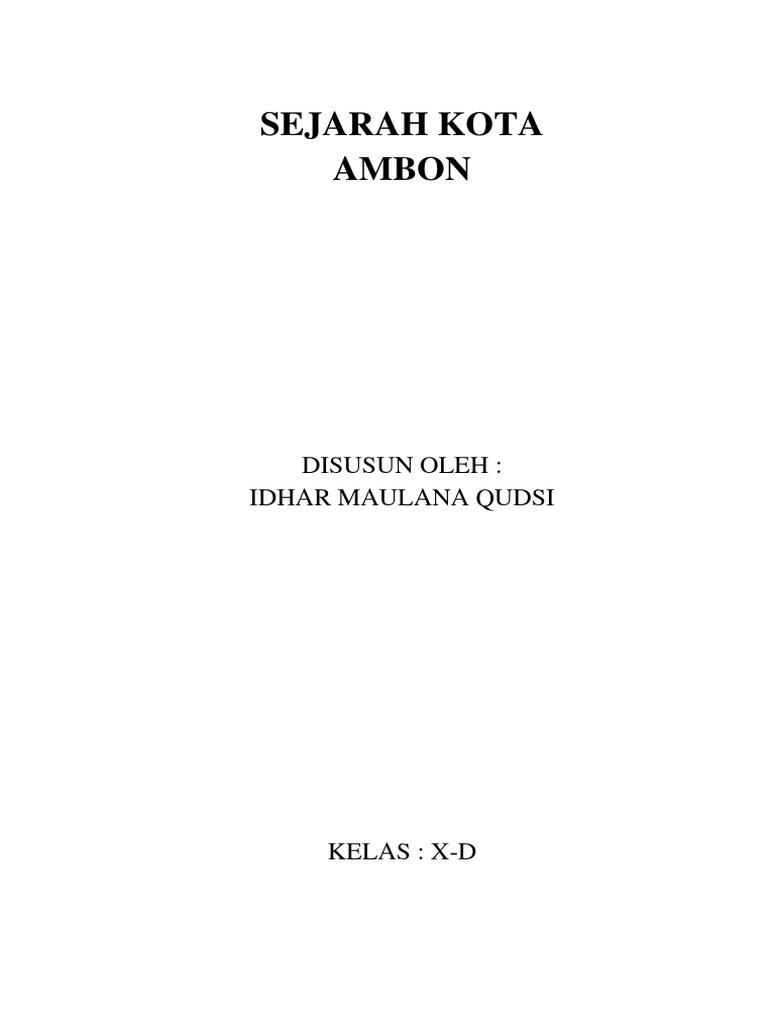Sejarah Kota Ambon | PDF