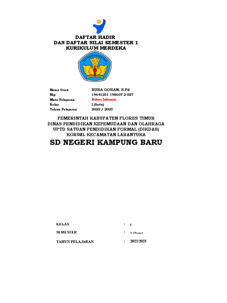 Daftar Hadir Dan Daftar Nilai Pjok Kurikulum Merdeka | PDF