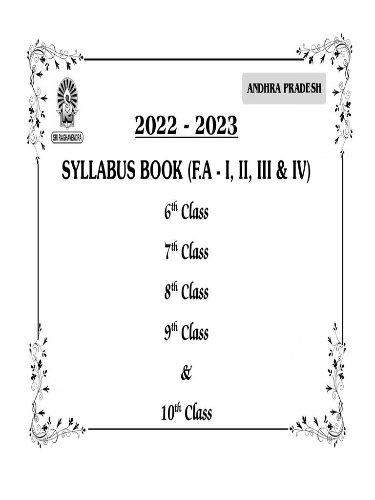 6-10 Syllabus (AP) FA I To IV | PDF | Mathematics