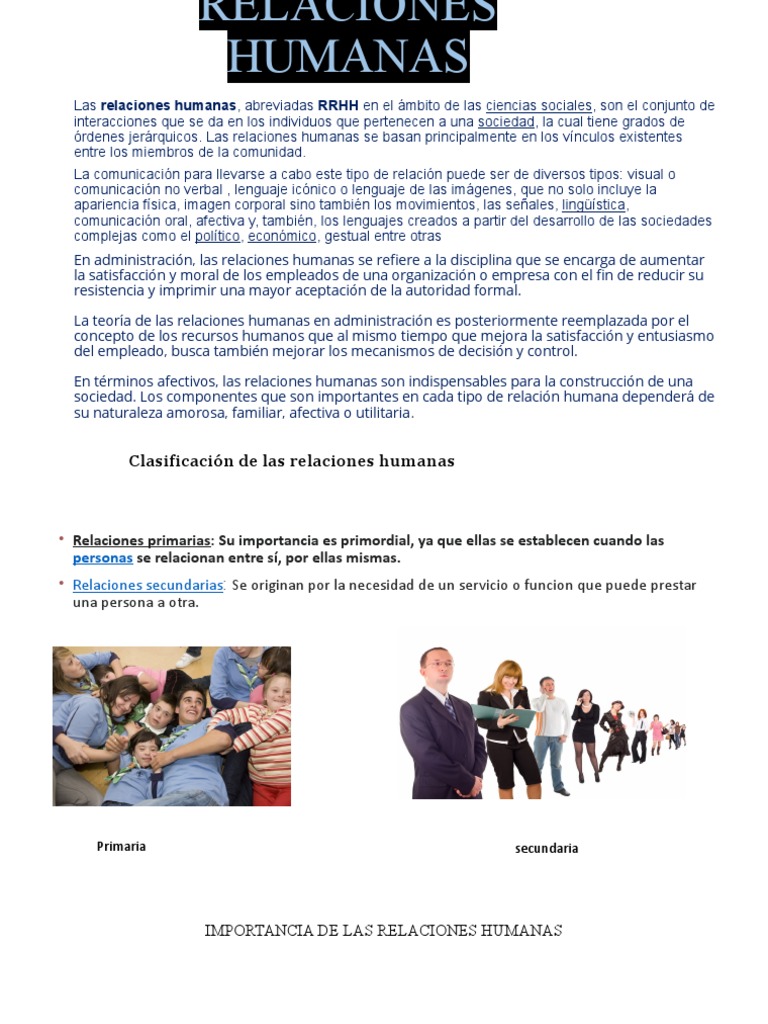 Relaciones Humanas Power Point | PDF | Sociedad | Comunicación