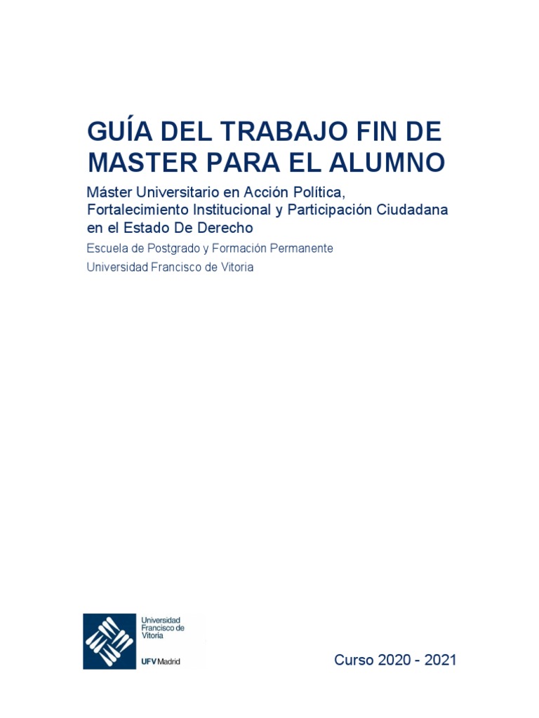2021 Guia TFM Normativa Específica - Master Acción Política Final | PDF ...