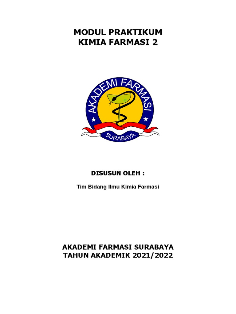 Modul Praktikum Kimia Farmasi 2 Edisi Akhir (2021-2022) | PDF