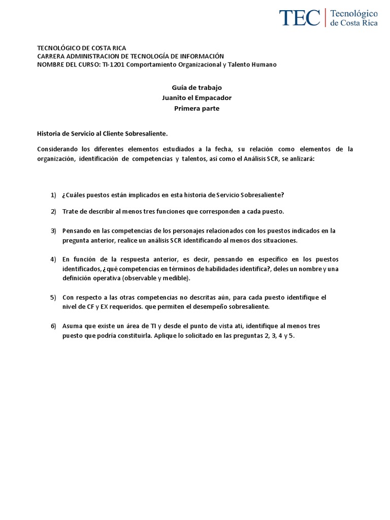 Caso Juanito El Empacador | PDF