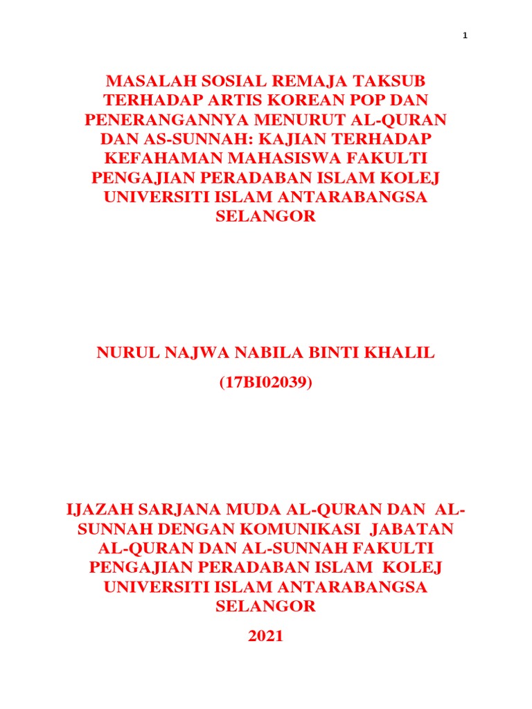 Contoh Thesis Terbaik | PDF