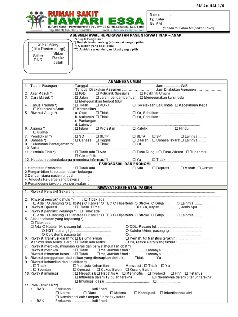 4c Acc Asesmen Awal Keperawatan Pasien Rawat Inap Pdf