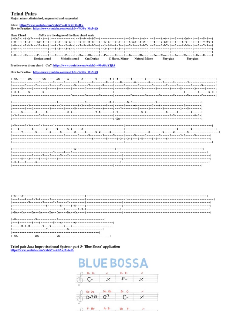 Exercises - Triad Pairs | PDF | Minor Scale | Chord (Music)