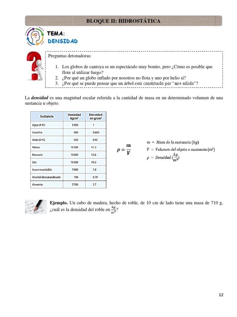 Cuaderno de Trabajo Física II B2-1 | PDF | Presión | Densidad