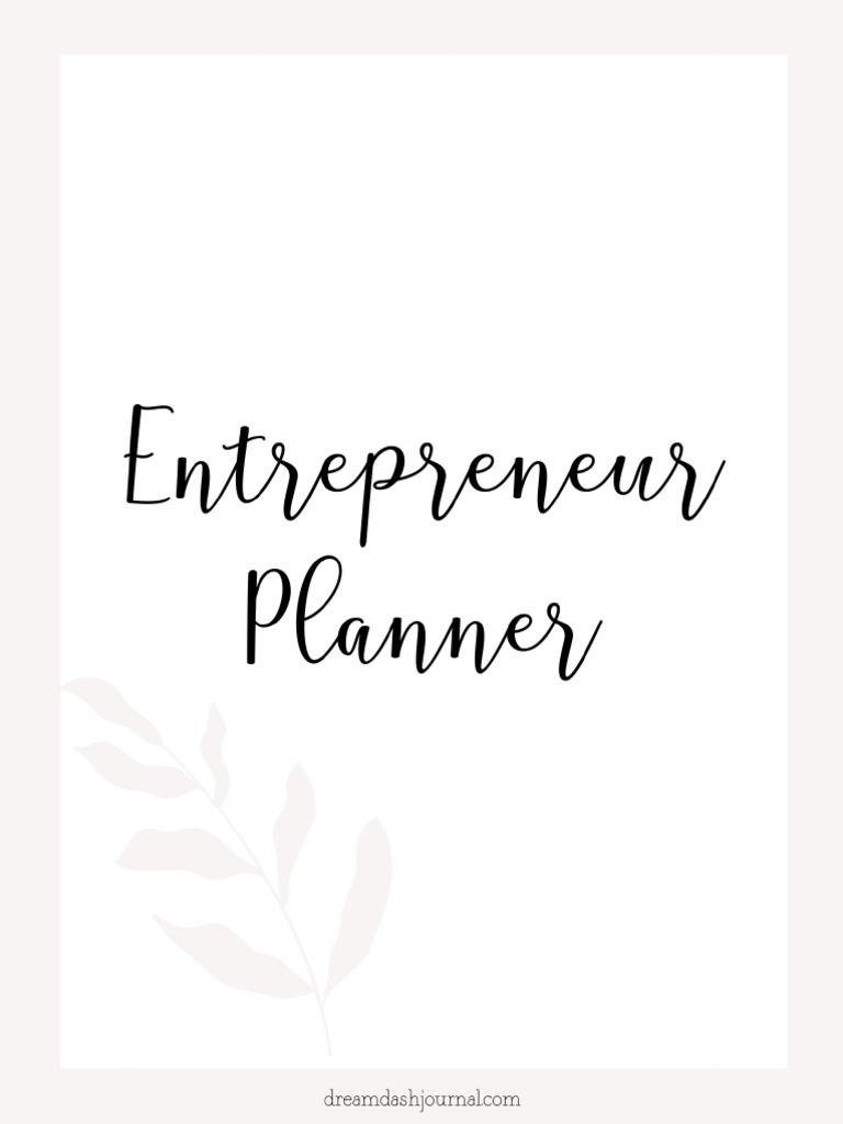 Entrepreneur Planner Free Printable PDF Printable 1121 | PDF