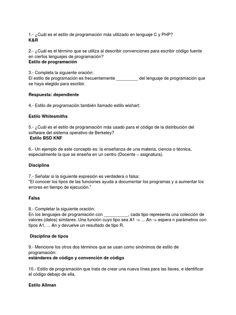 Preguntas PROLOG Unidad 1 | PDF | Lenguaje de programación | Programacion Funcional