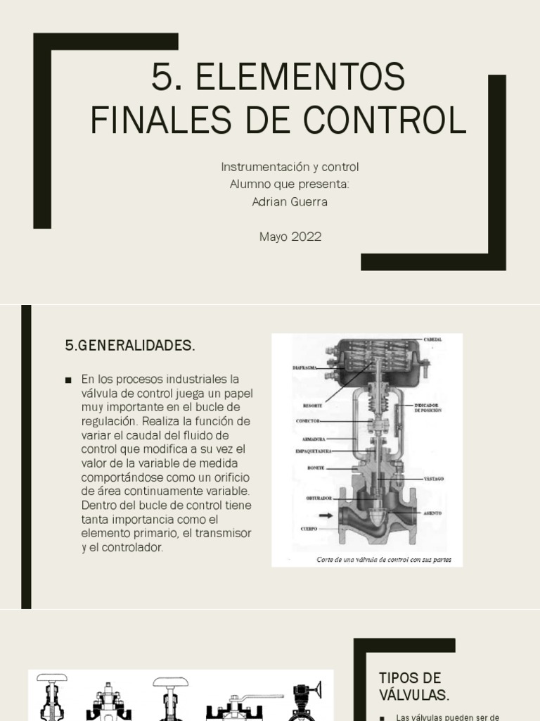 Unidad 5 Elementos Finales de Control Guerra | PDF | Motores | Válvula