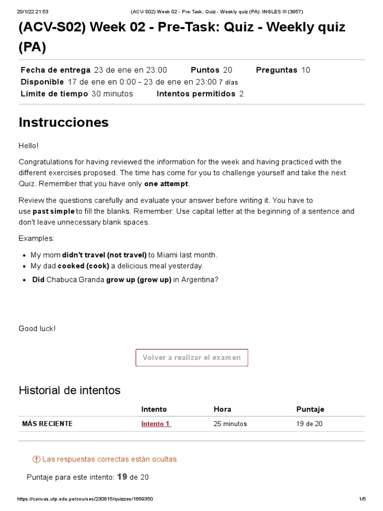 Weekly English quiz past simple verbs | PDF