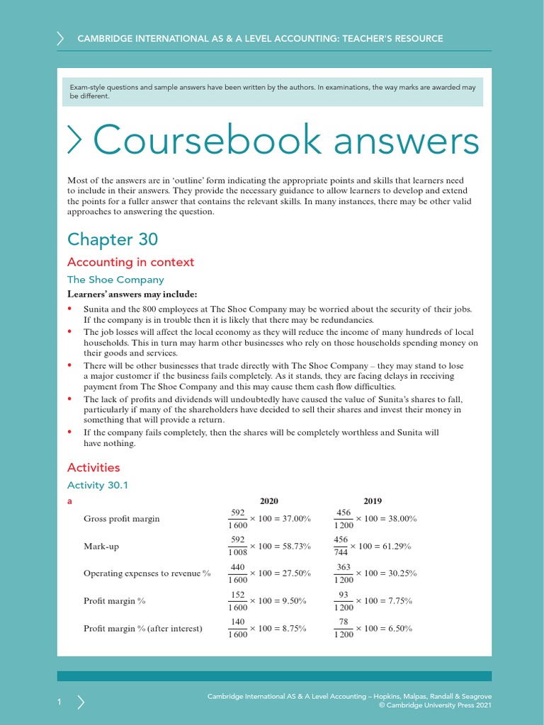 Chapter 30 Answers | PDF | Inventory | Investing