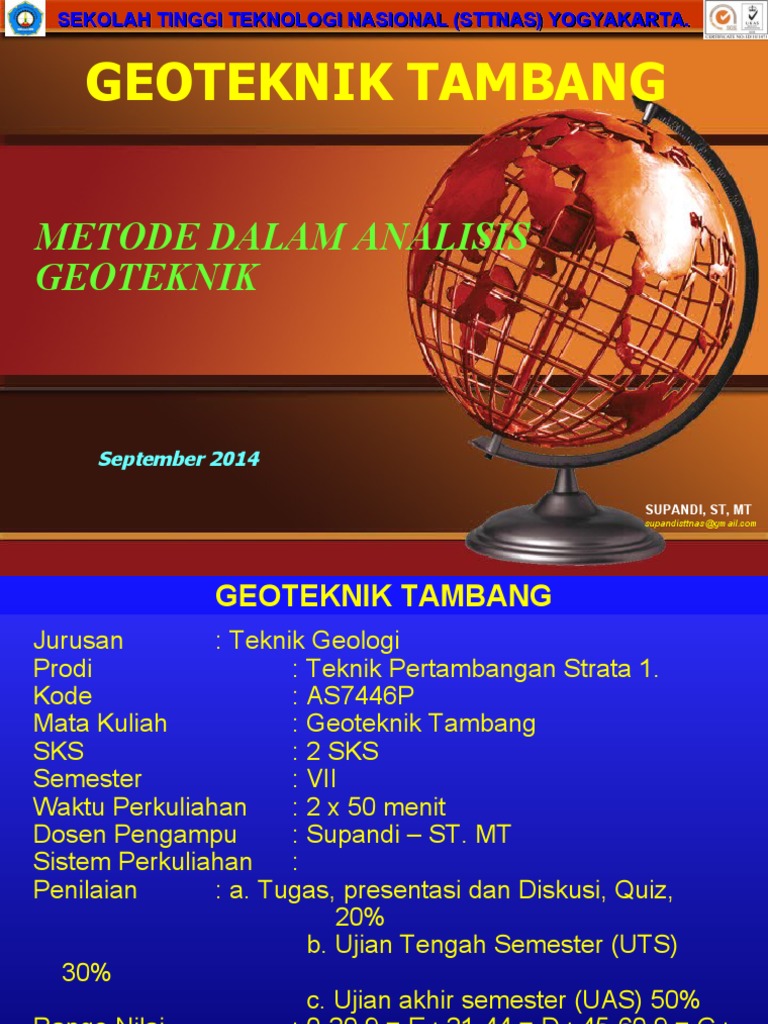 05 - Geoteknik Tambang - Supandi - METODE DALAM Analysis | PDF