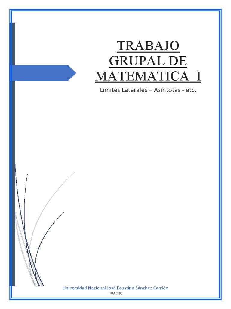 Matematica 1 Trabajo Grupal Finalizado2 | PDF | Límite (Matemáticas) | Análisis matemático
